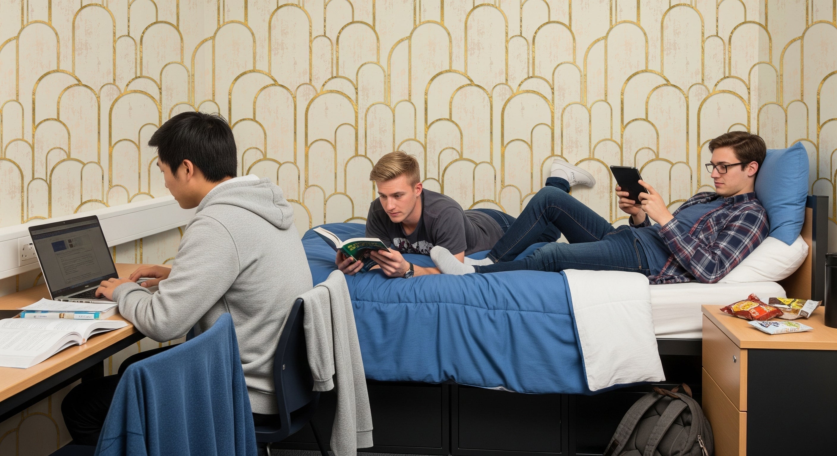 Amazing dorm room wallpaper that make the space interesting