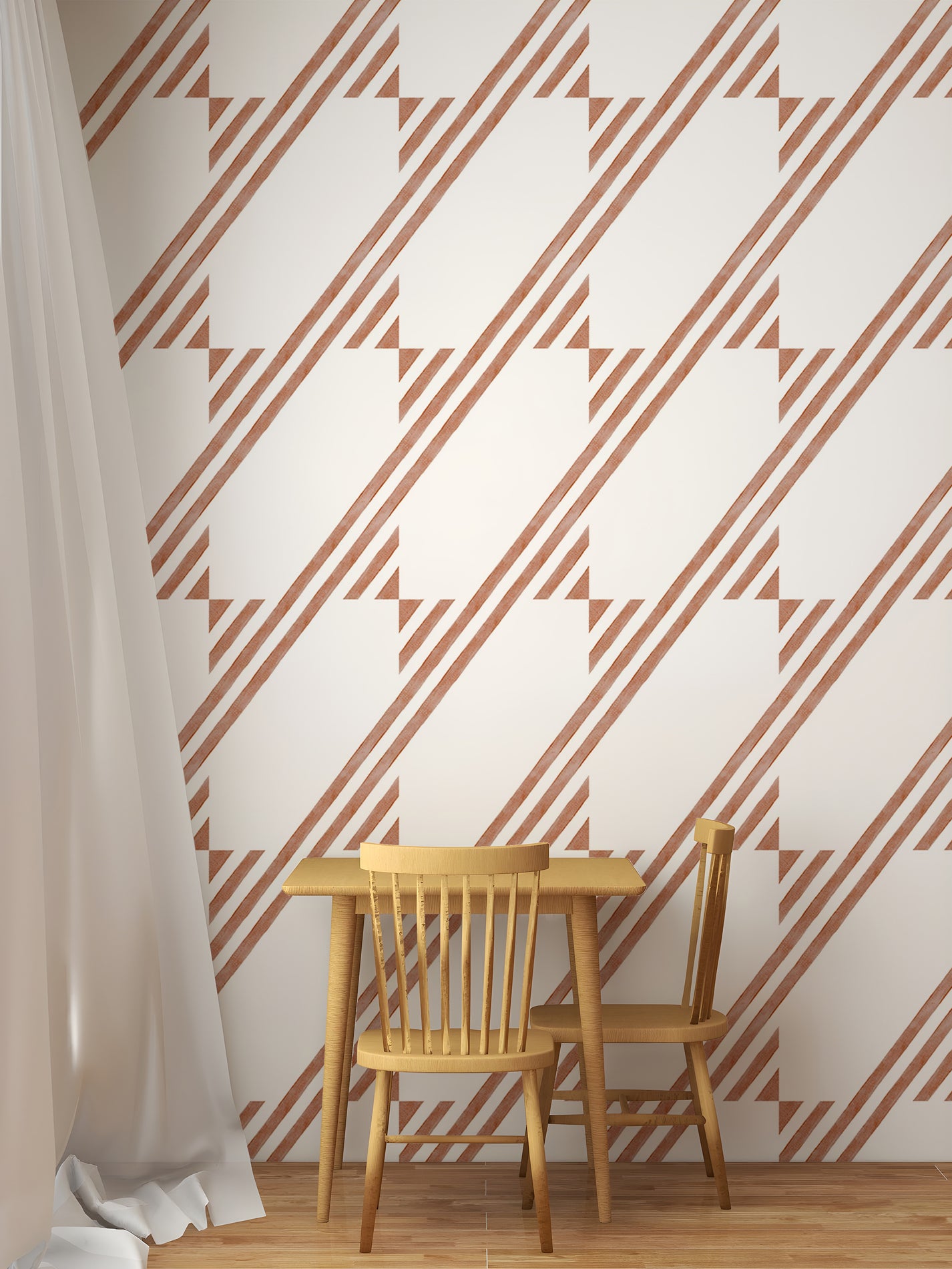 Brown Diagonal Stripe Wallpaper | Wallanza