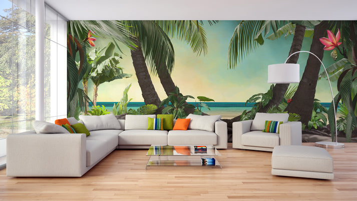 Tropical Beach View Wallpaper Murals for Relaxing Vibes