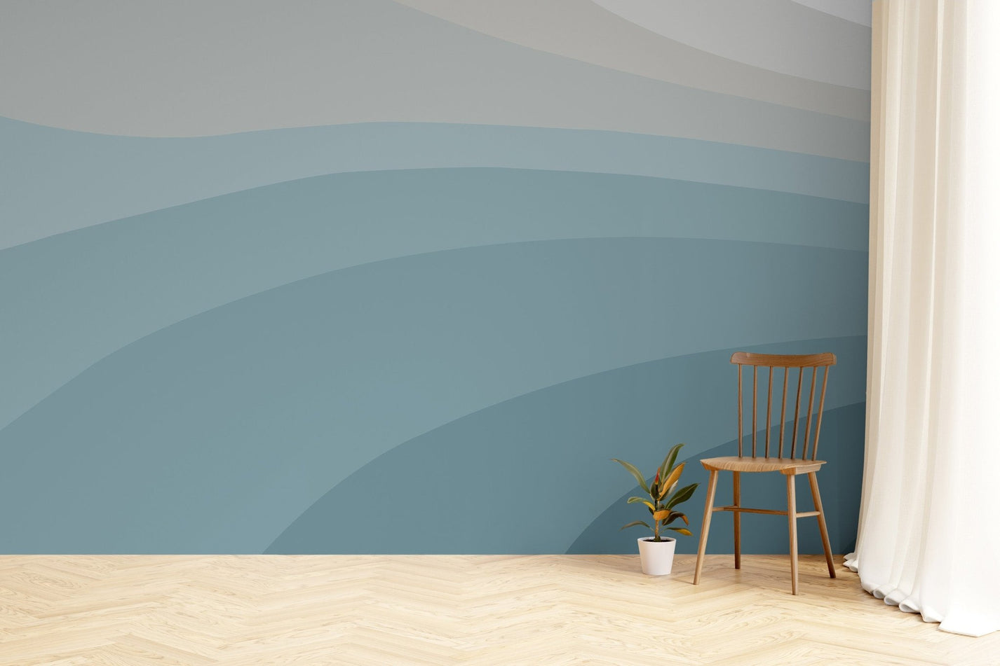 Abstract Blue Wallpaper Mural for Living Room Decor - Wallanza