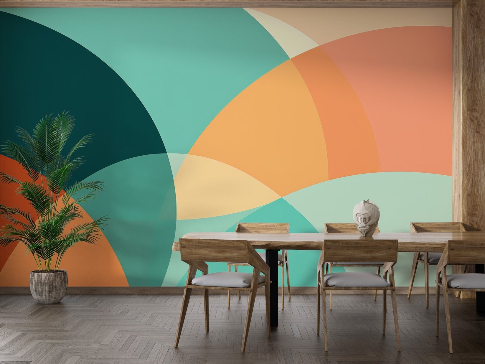 Bold Geometric Pattern Wallpaper for Modern Interiors