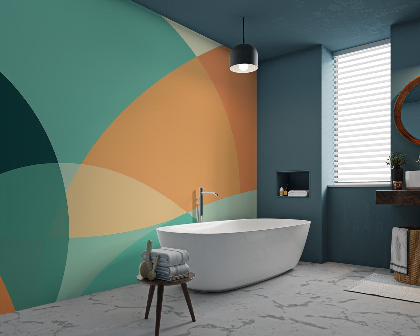 Bold Geometric Pattern Wallpaper for Modern Interiors