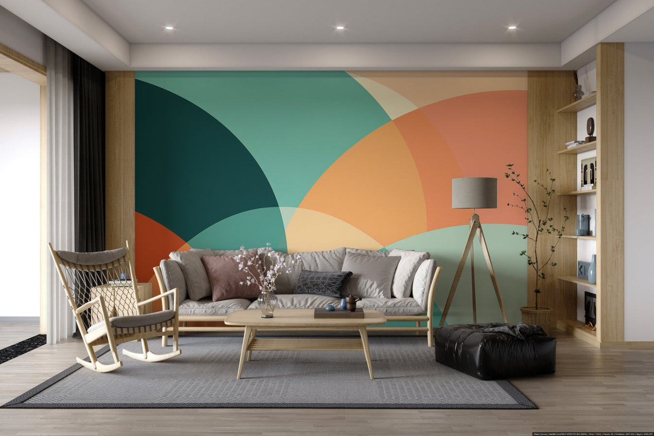 Bold Geometric Pattern Wallpaper for Modern Interiors