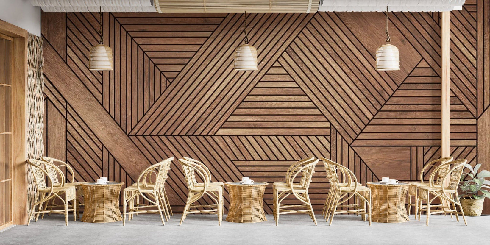 Invest in Geometric Pattern Wooden Wall Mural - Buy Now
