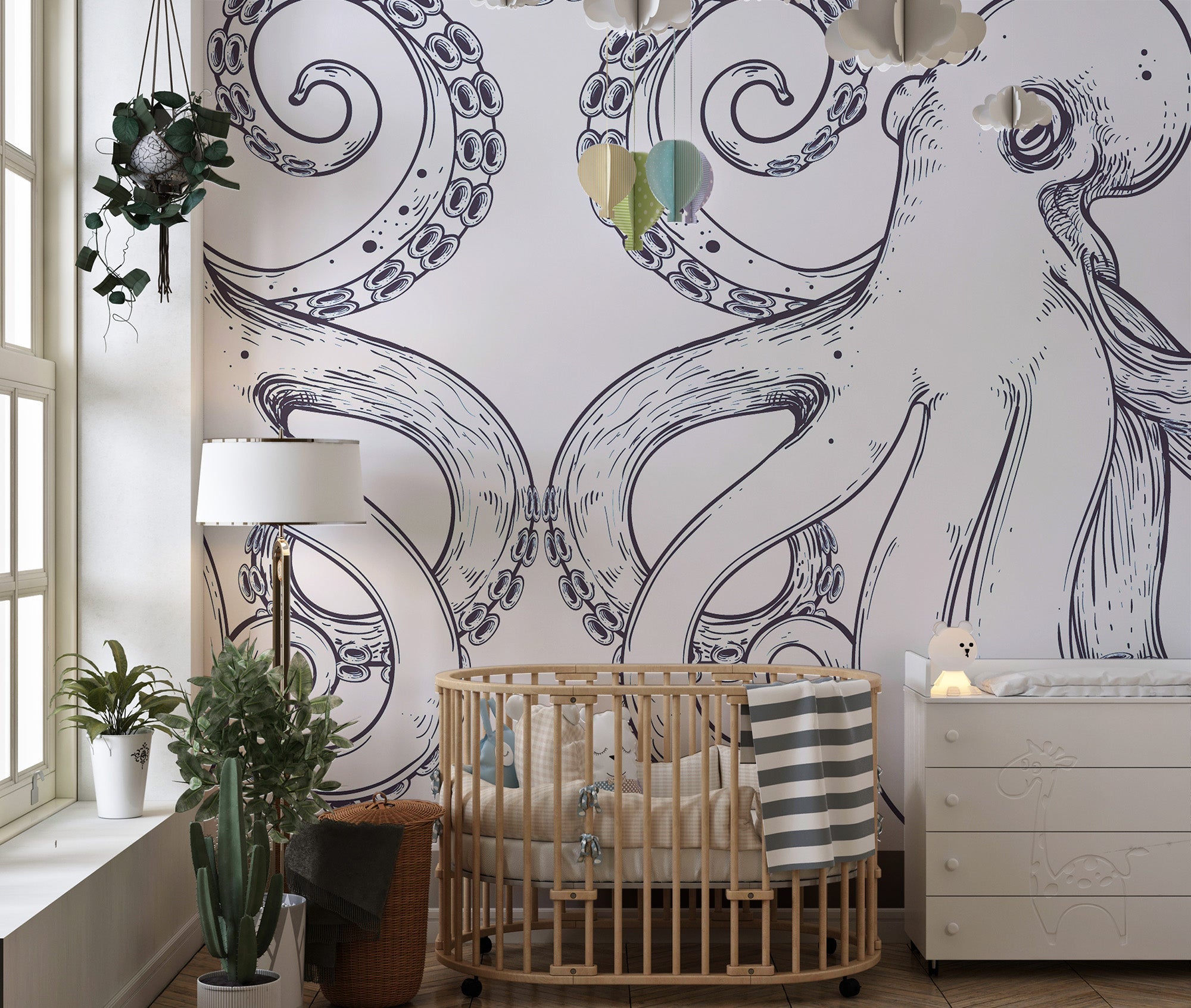 Shop for Giant Octopus Sea Wall Mural - Kids Room Wallpaper