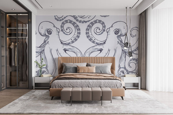 Shop for Giant Octopus Sea Wall Mural - Kids Room Wallpaper
