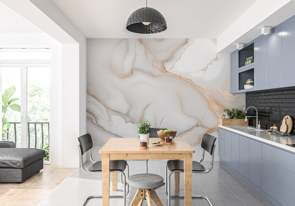 Luxury White Marble Wallpaper – Elegant Wall Design