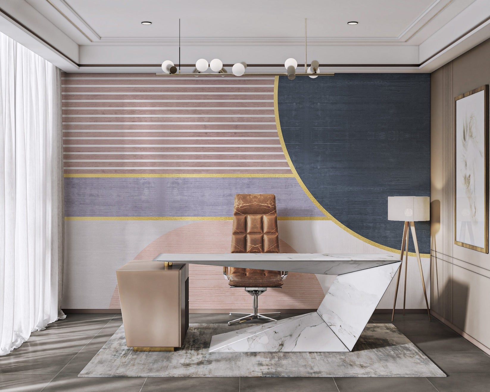 Modern Geometric Abstract Wallpaper – Stylish Wall Design
