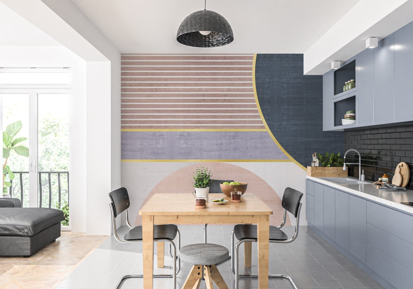 Modern Geometric Abstract Wallpaper – Stylish Wall Design