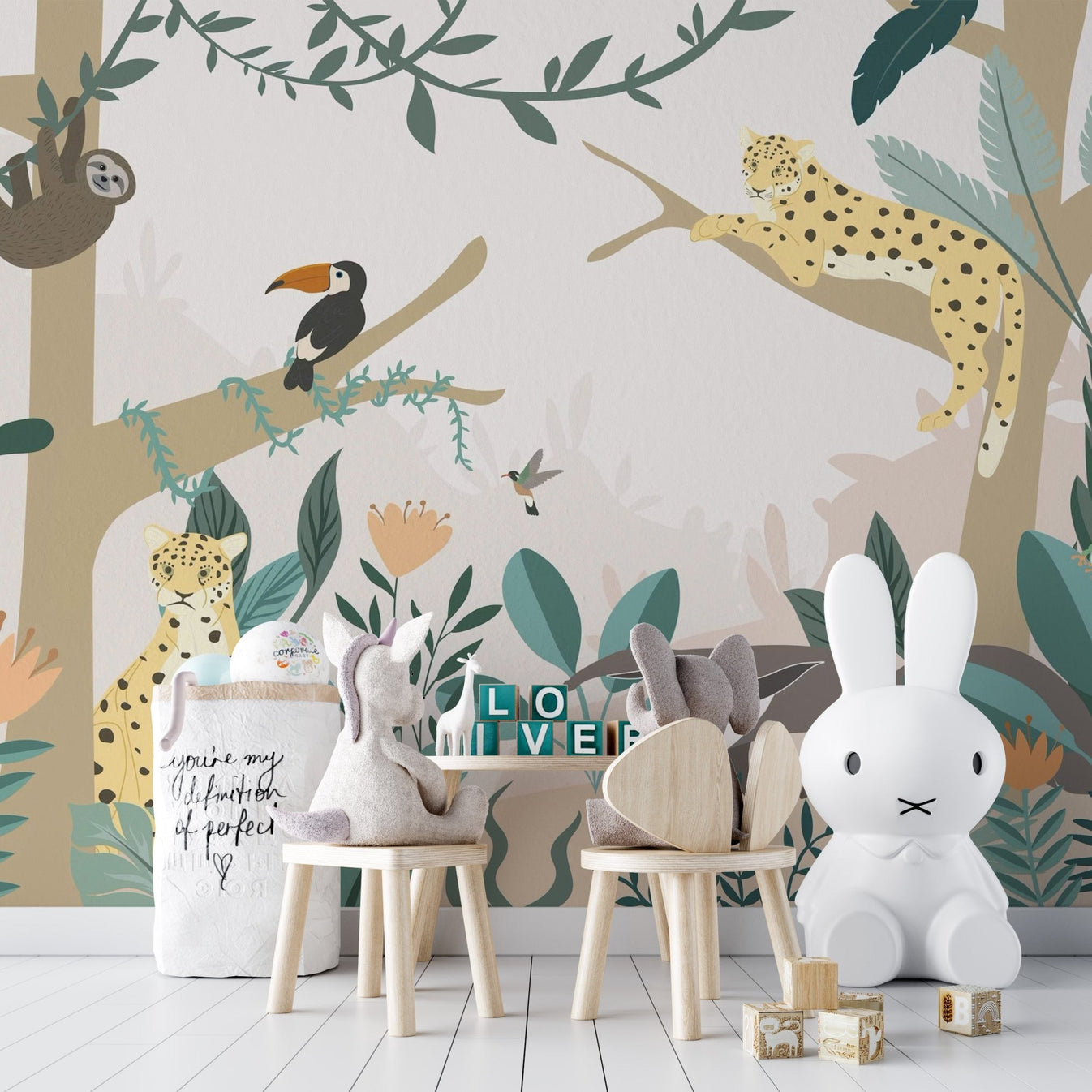Get Rainforest Friends Wall Mural - Kids Room Mural Wallpaper