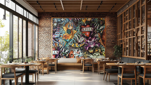 Shop Vibrant Tattoo Style Wall Mural Today - Wallanza