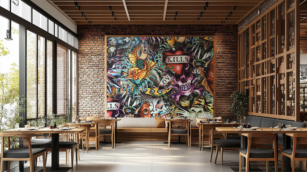 Shop Vibrant Tattoo Style Wall Mural Today - Wallanza