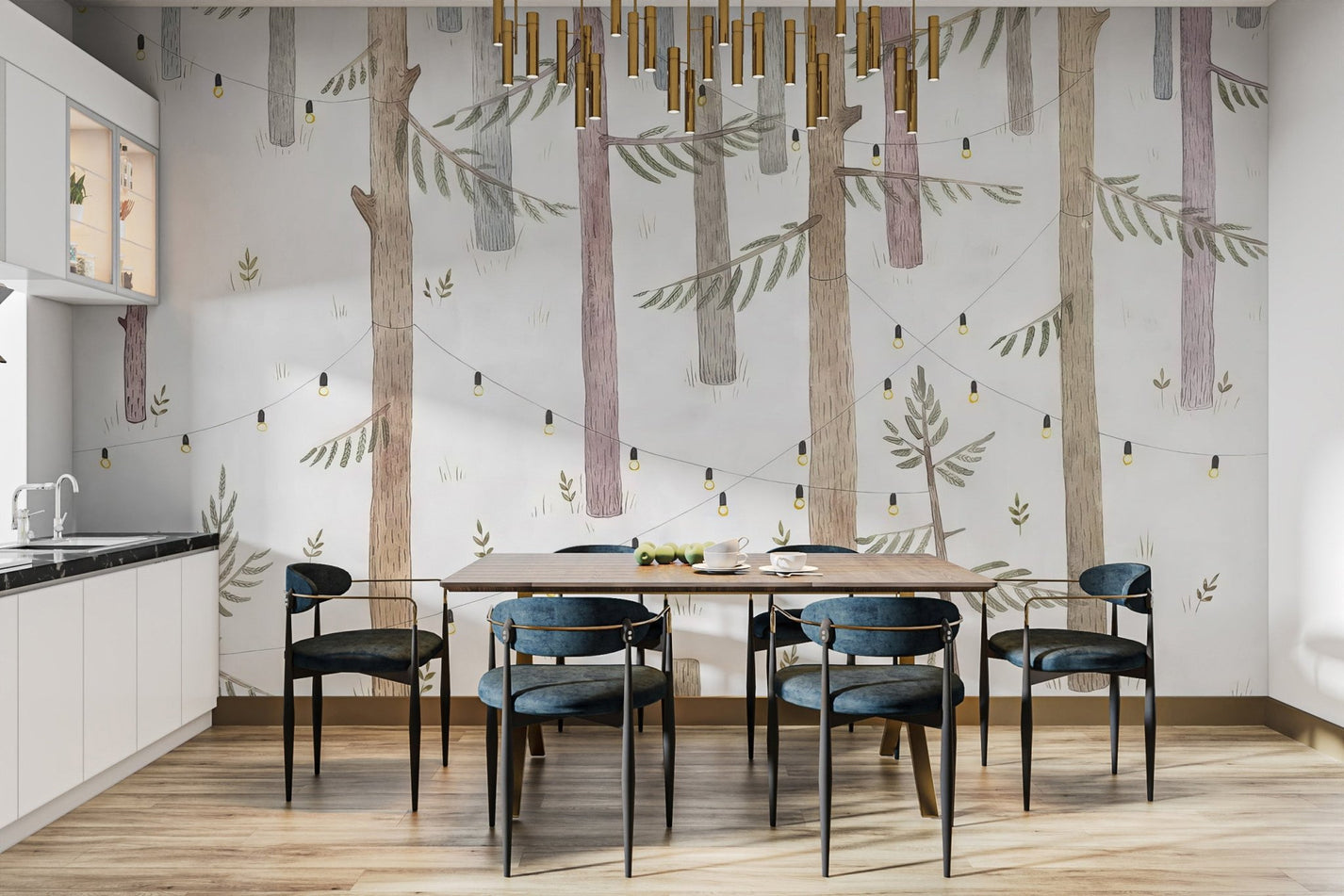 Best Woodland Lights Forest Mural Wallpaper - Order Now